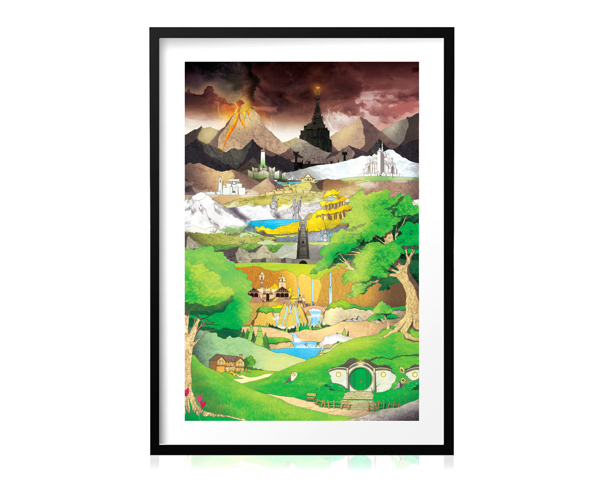 Lord of the Rings - Middle Earth - Art Print– Subconscious Realms