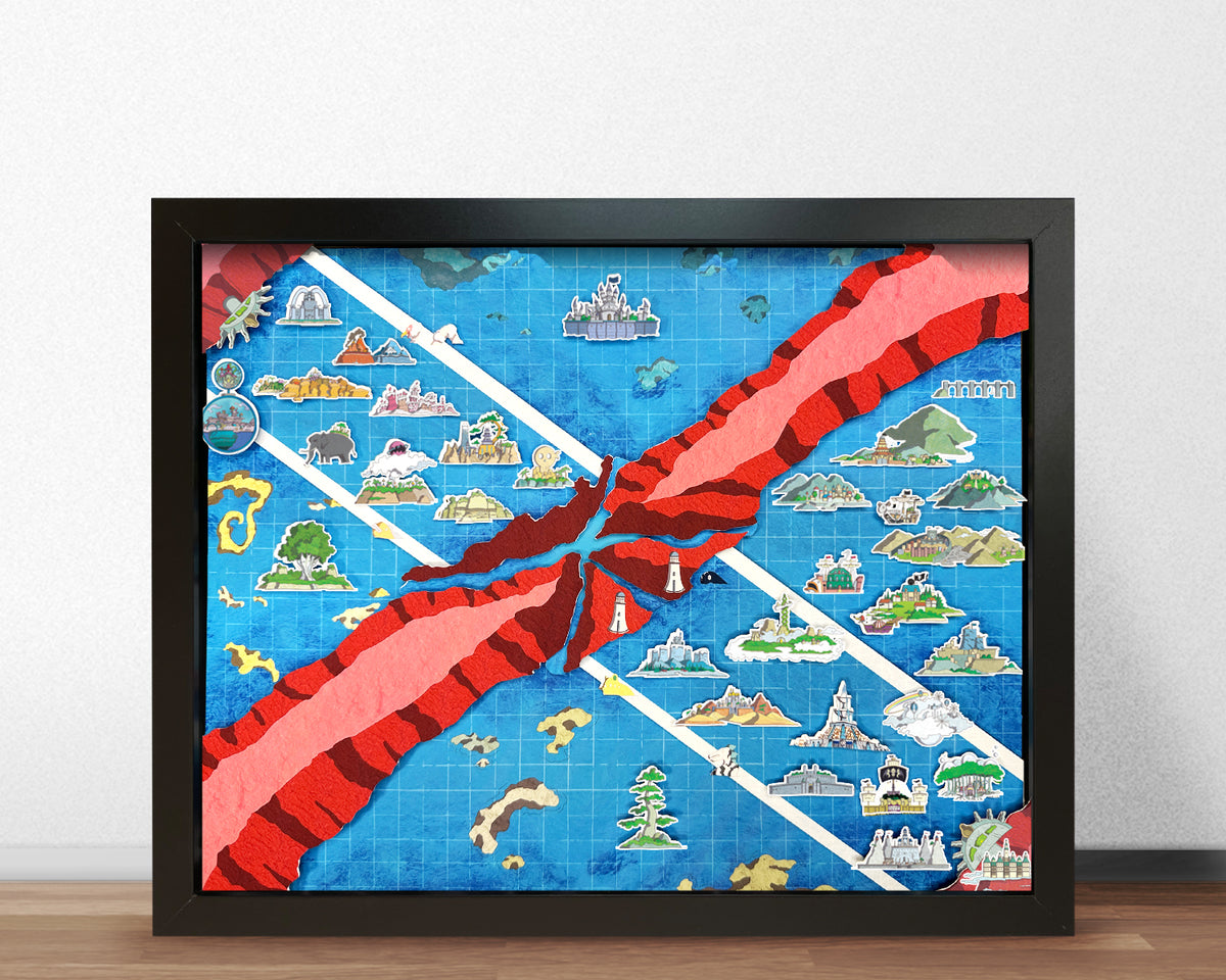 OP - Map of the Grand Line - Shadowbox Art– Subconscious Realms